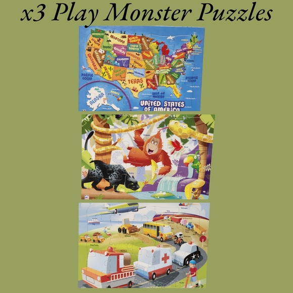Play Monster | Toys | X3 Play Monster Puzzles | Poshmark